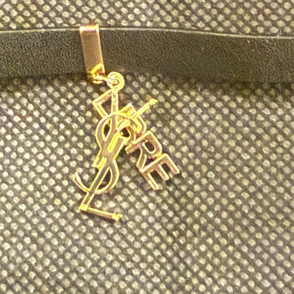 Yves Saint Laurent | Jewelry | Ysl Black And Gold Choker Necklace ...